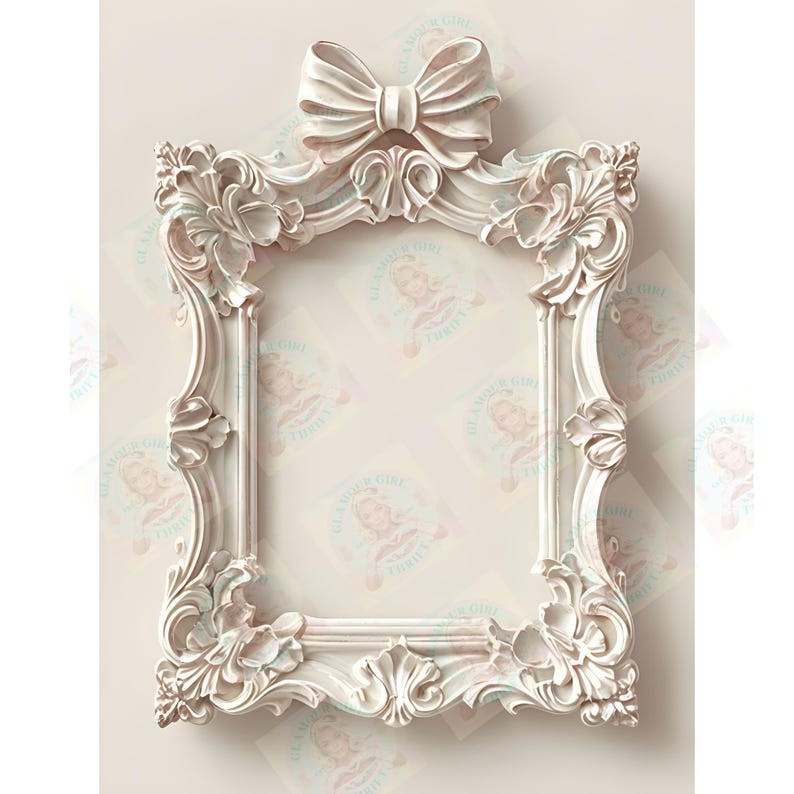 Coquette Picture Frame Mockup: Romantic Revival PNG Clip Art (digital ...