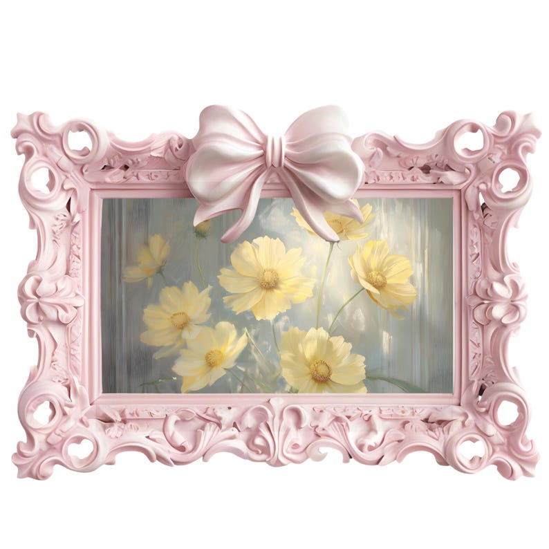 Coquette Pink Picture Frame Mockup Bundle Romantic Revival PNG Frame ...