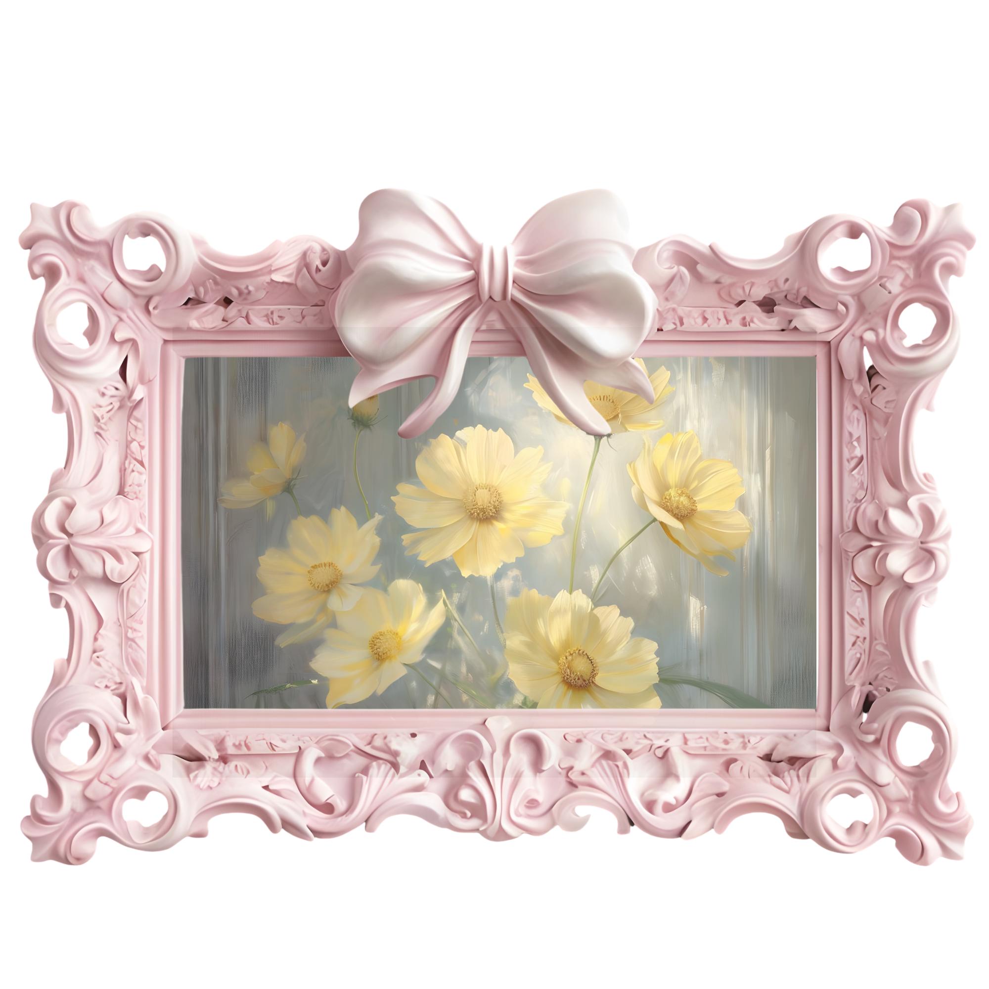 Coquette Pink Frame Mockup Bundle: Romantic Revival Clip Art (PNG ...