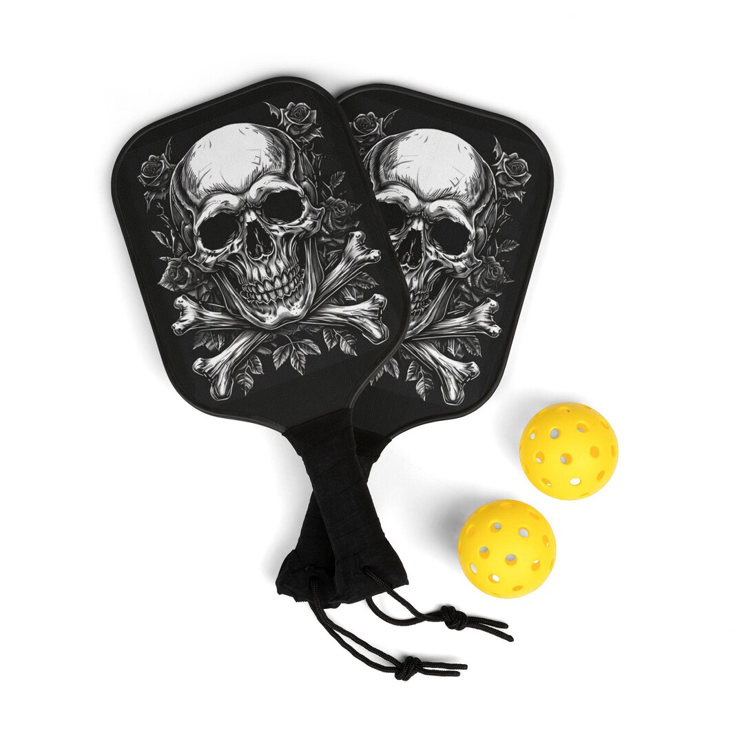 Custom Skull Pickleball Paddles Gothic Crossbones Design for Tournament ...