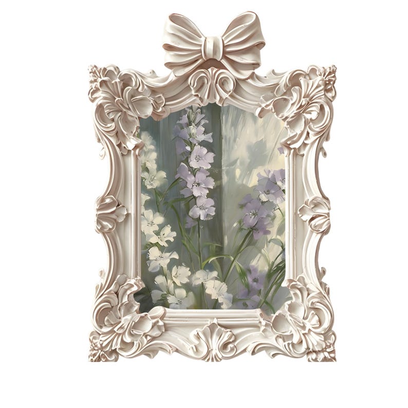 Coquette Picture Frame Mockup: Romantic Revival PNG Clip Art (digital ...