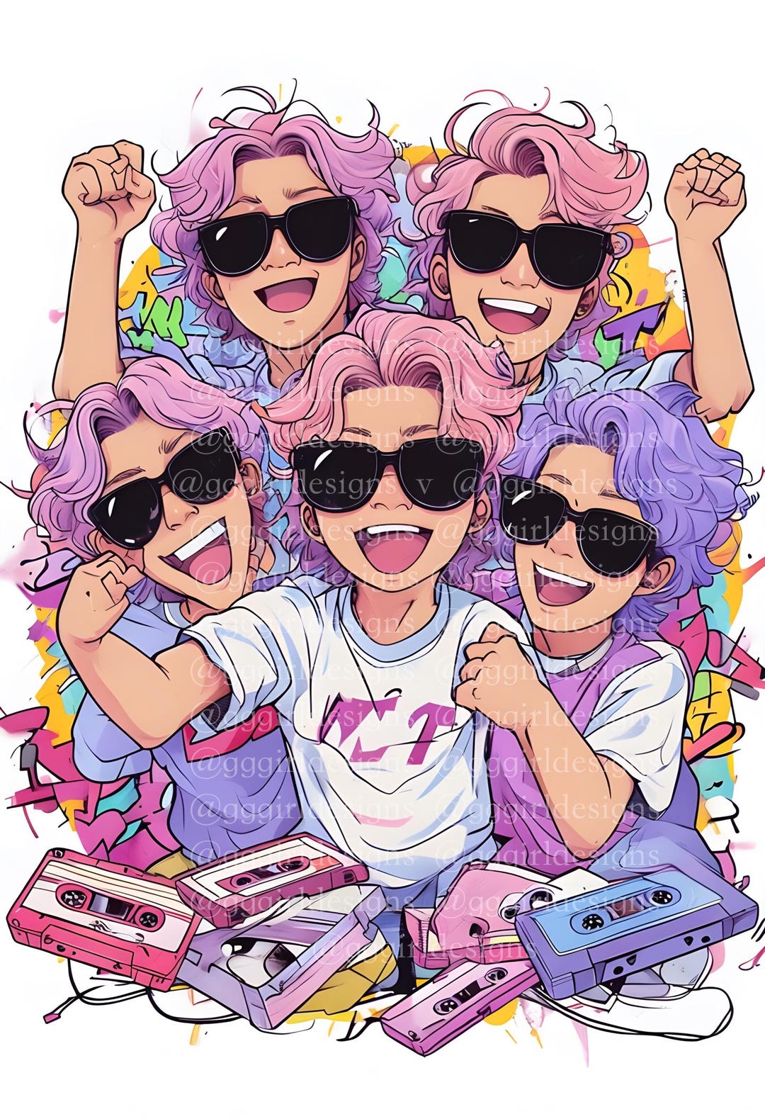 K-pop Band Retro Cassettetape Png Music Decal Laptop Sticker Art Korean ...