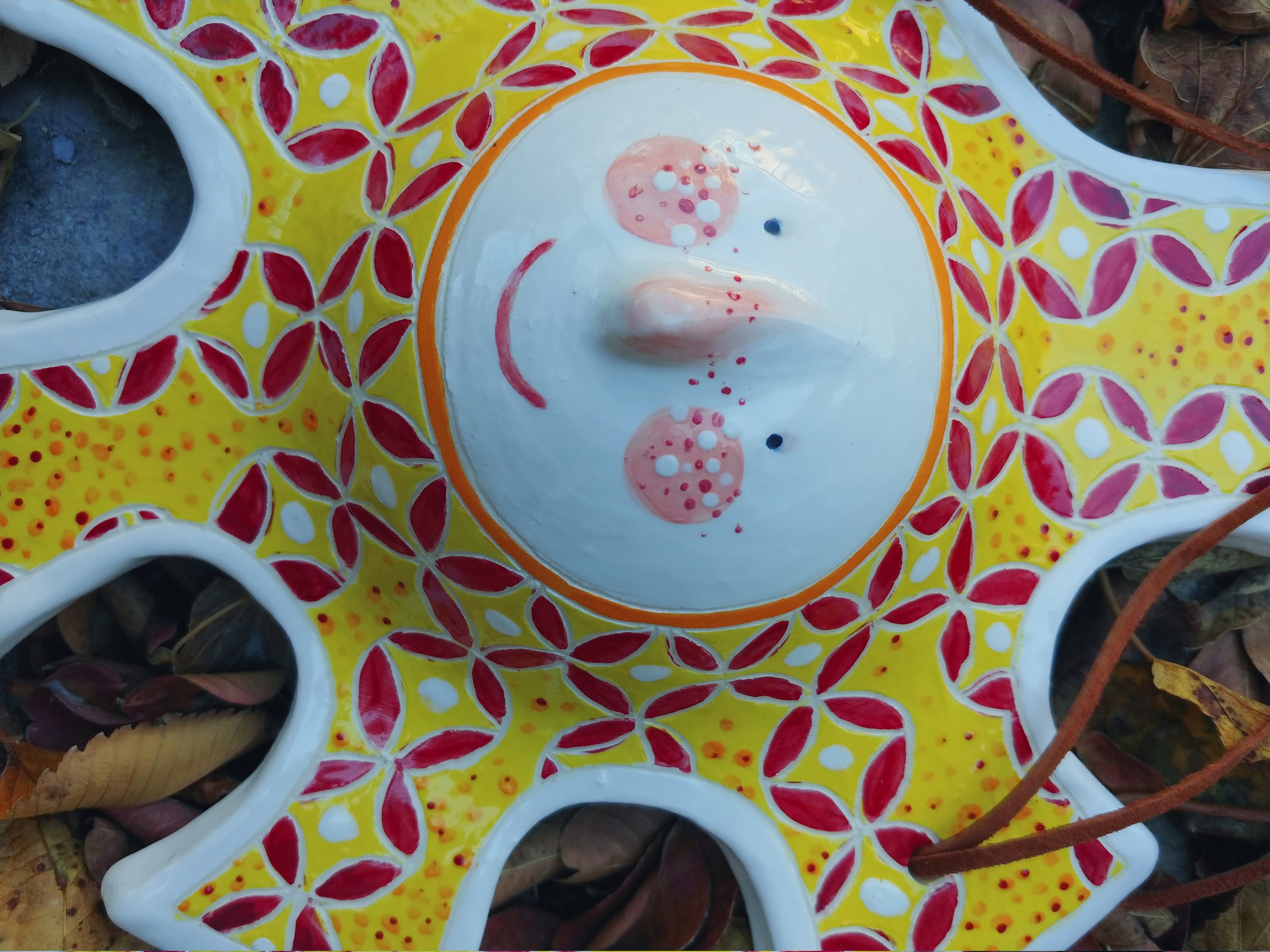 Happy Ceramic Sun Face With Mid-century Modern Yellow Design - Etsy