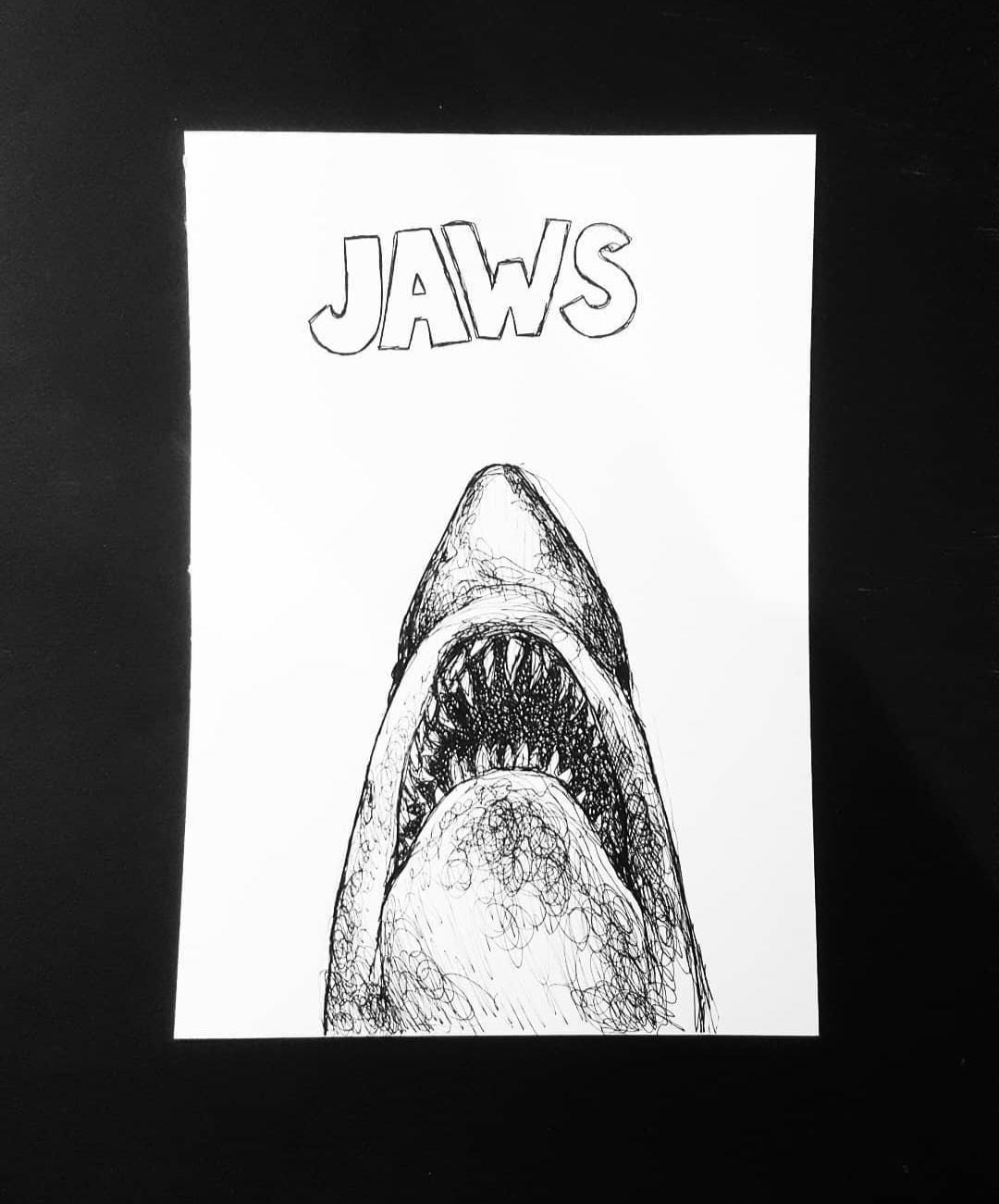 A6 Mini Original Film Drawing - Jaws - Etsy