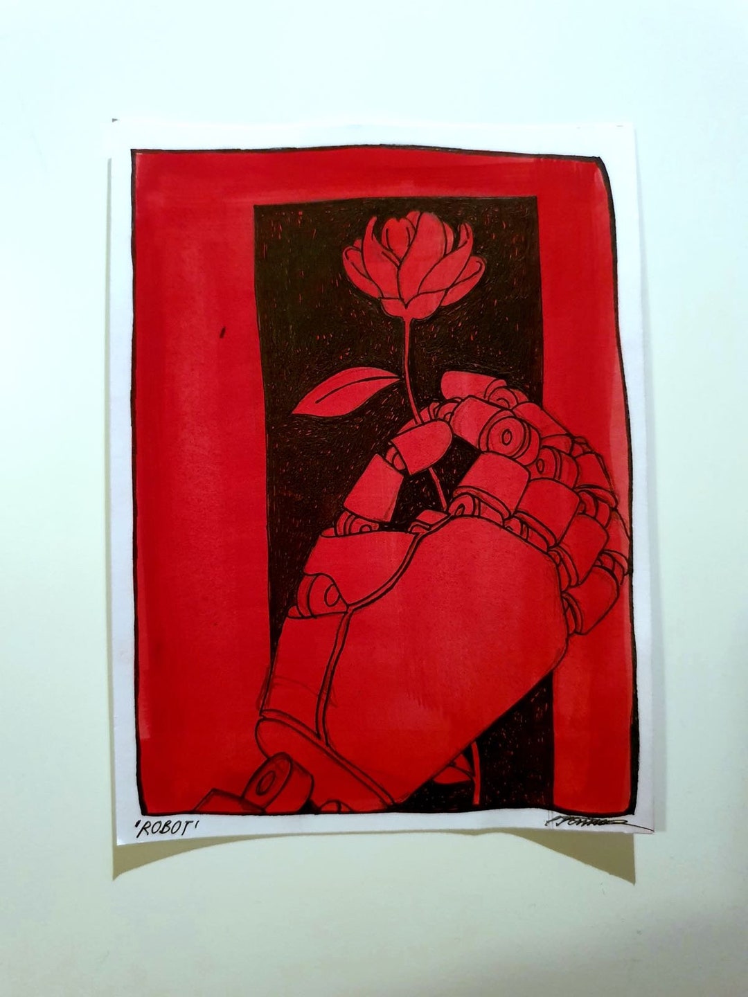A6 Mini Original Drawing - ‘robot’ - Etsy