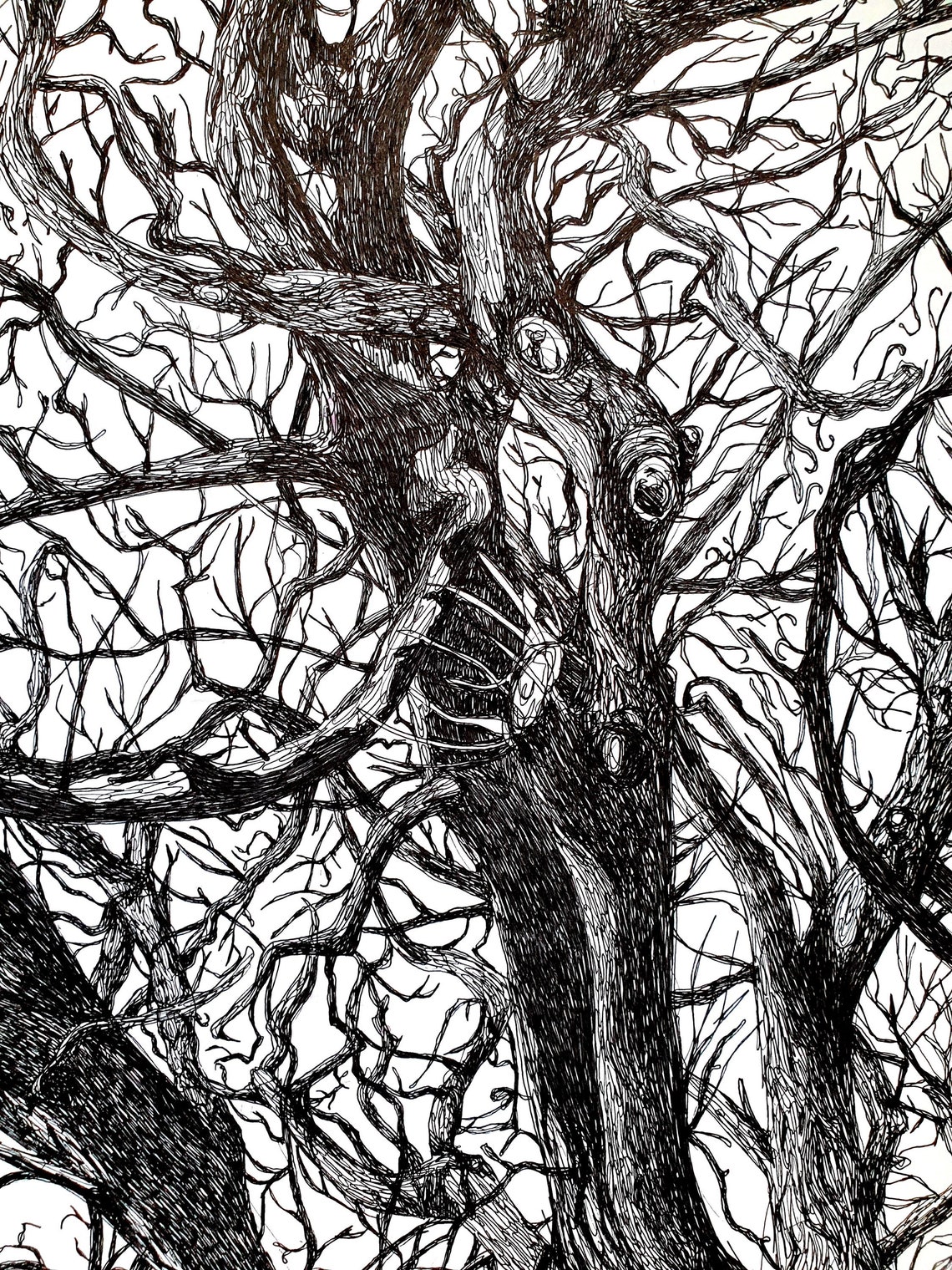 A3 Original Drawing Tree No.2 Nature Illustration - Etsy