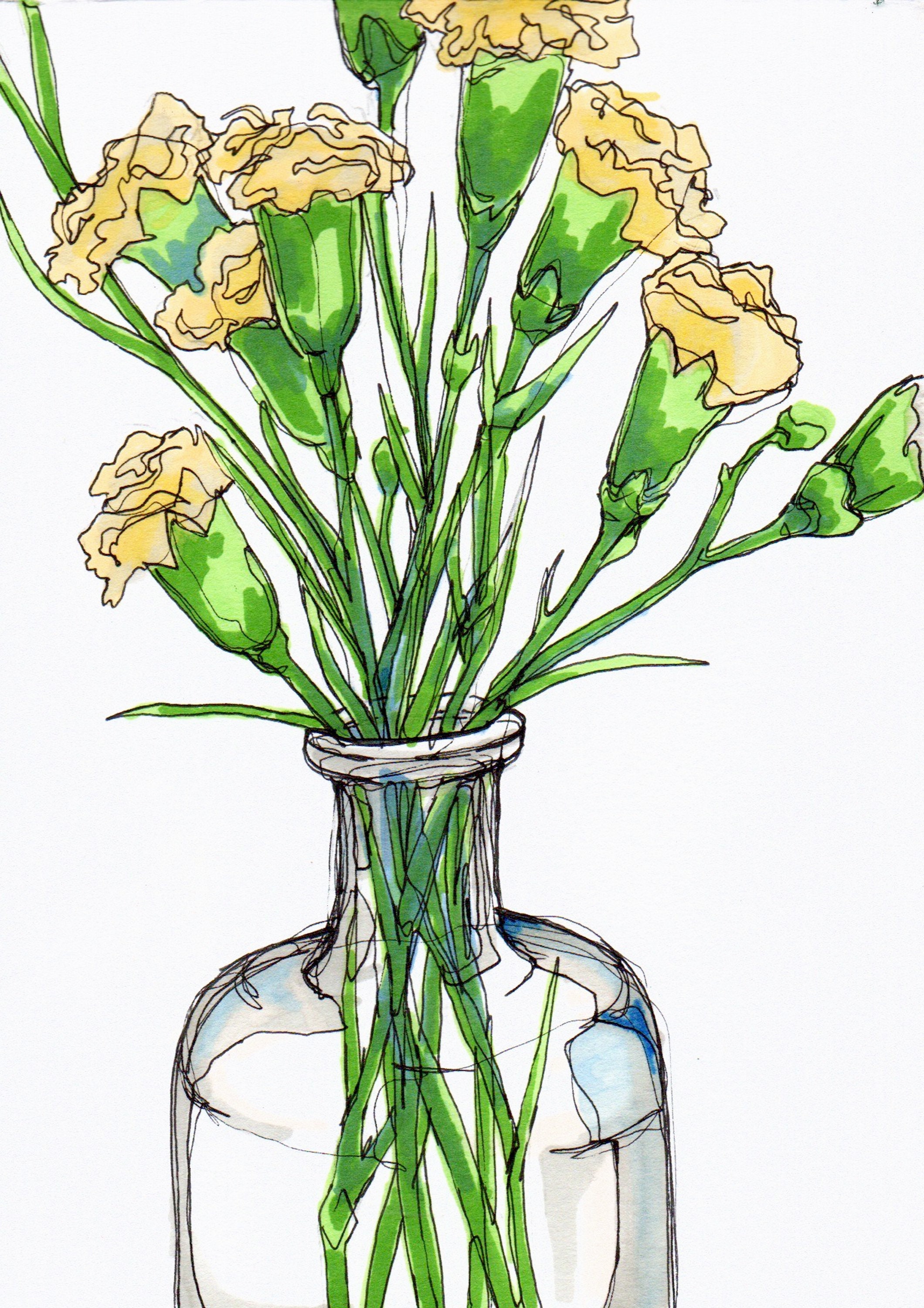 Mini Original-flower Illustration - Etsy