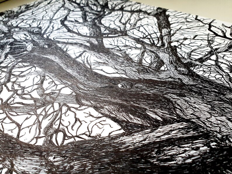 A3 Original Drawing Tree No.2 Nature Illustration - Etsy