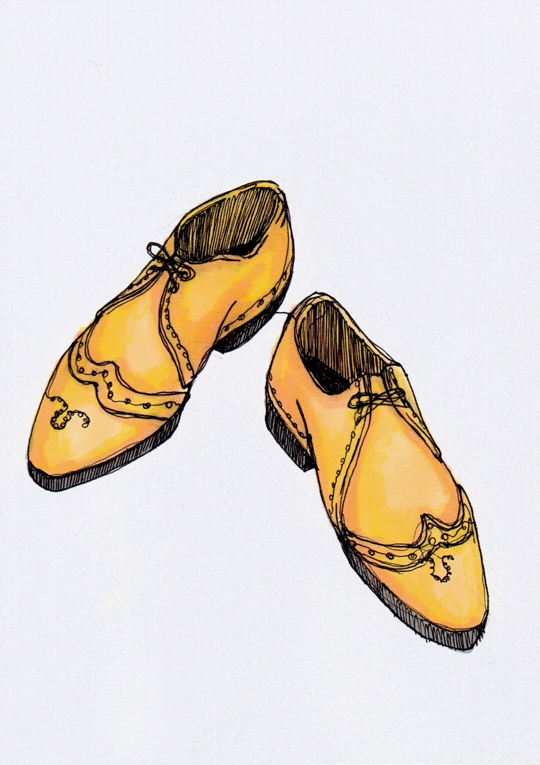 Mini Original Golden Shoe Illustration - Etsy