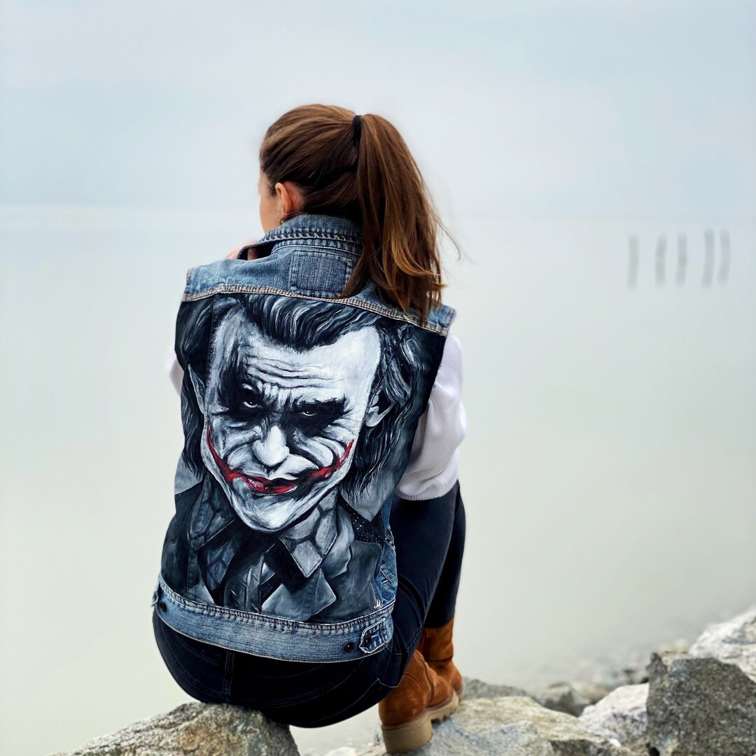Custom Hand Painted Denim Vest Jean Vest Painted Jacket Unisex Painted ...