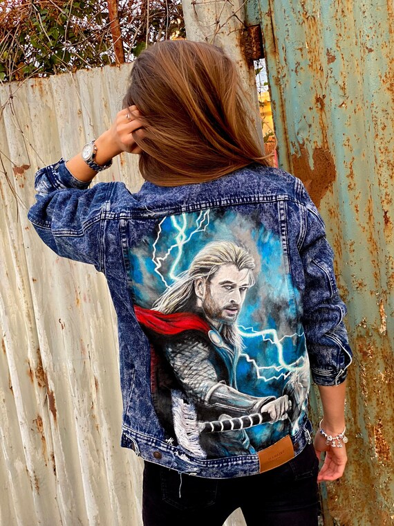 Hand Painted Jacket thunder Painted Jacket - Etsy