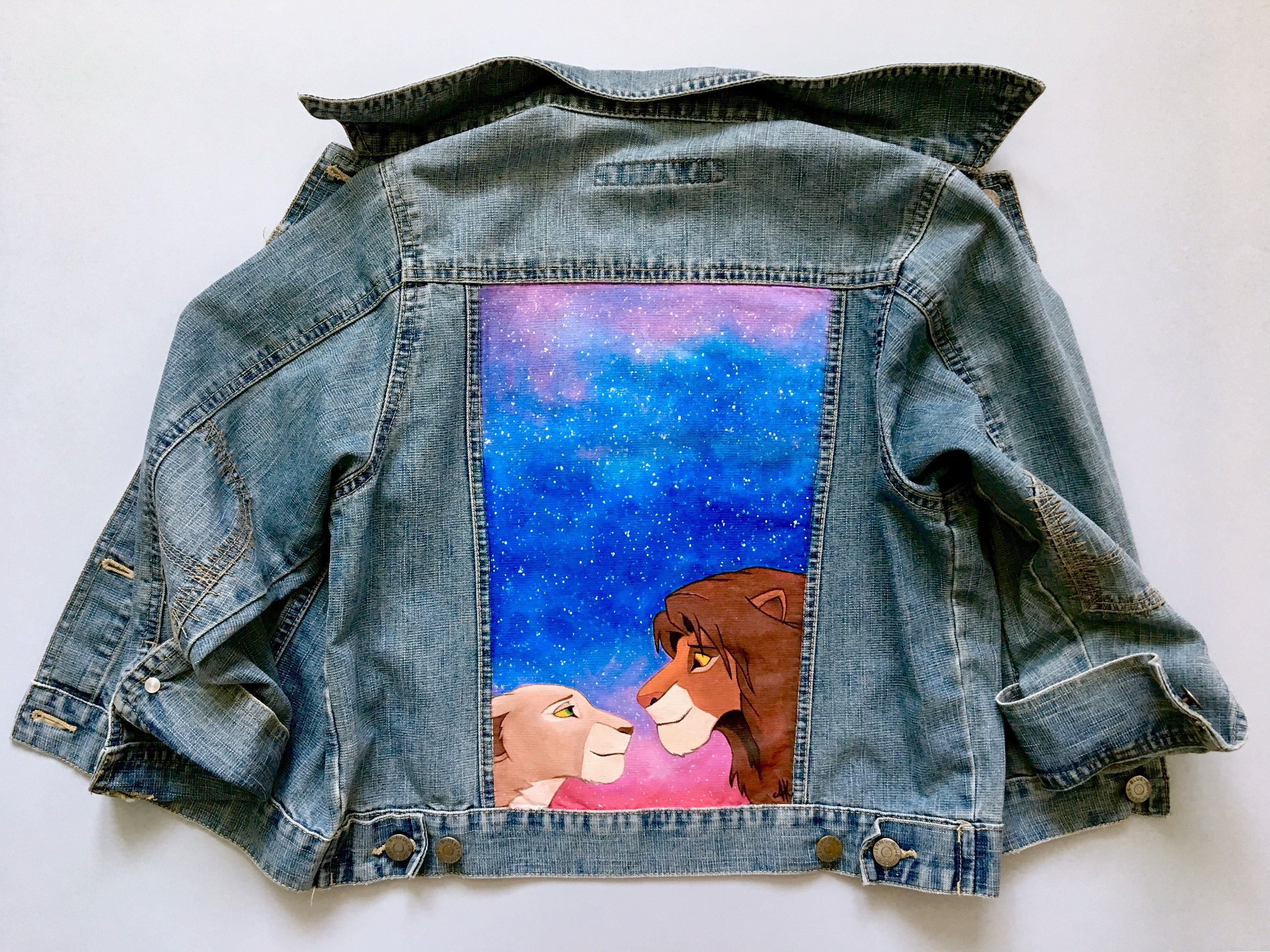 Hand Painted Denim Jacket Love Custom Denim Jacket Hand Painted Jean ...