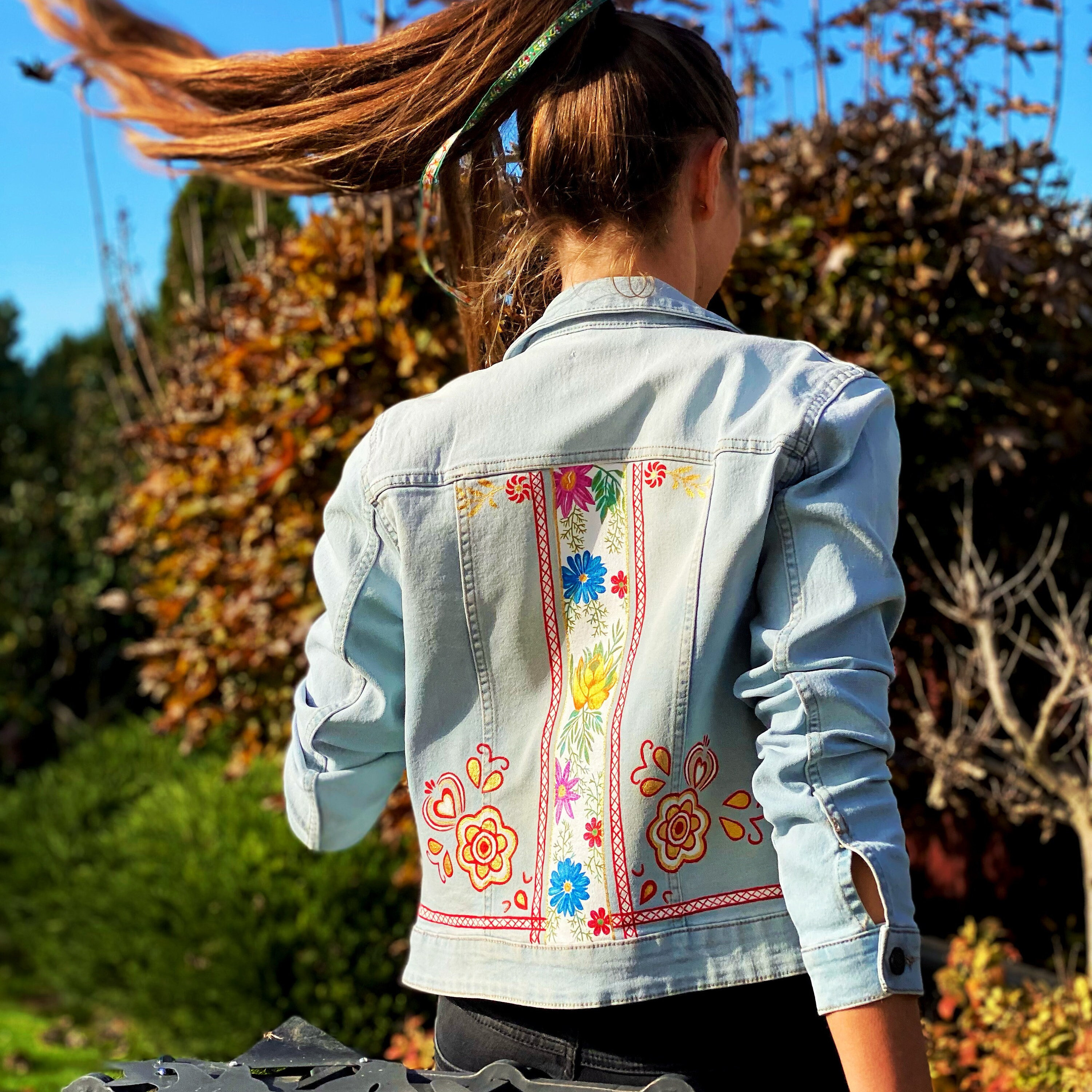 Custom Painted Jacket Folklore Hand Painted Denim Jacket - Etsy