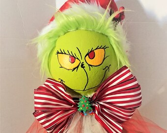 Grinch Tree Topper Head | Etsy