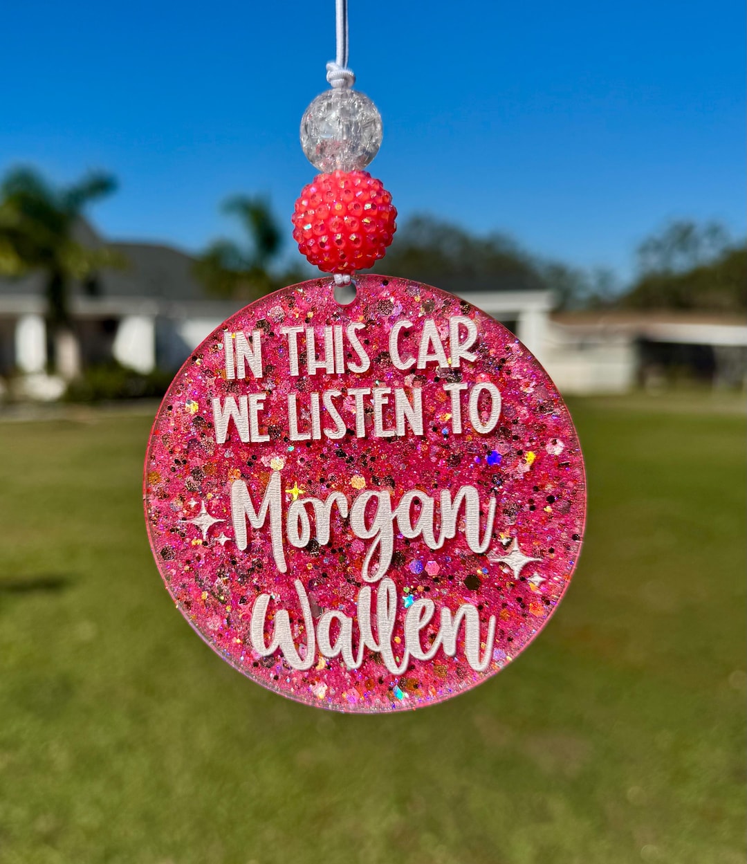 Morgan Wallen Charm | Disco Ball Car Charm | Rearview Mirror Charm ...