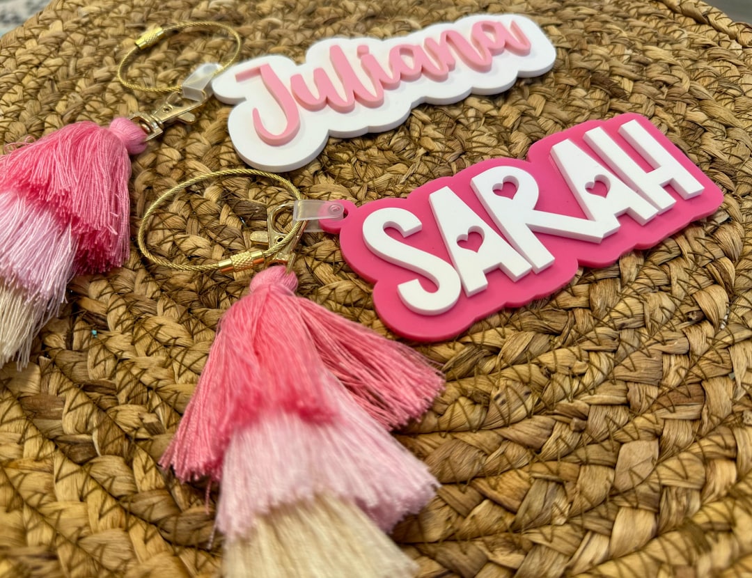 Personalized Acrylic Name Keychain: Custom Backpack Tag - Etsy