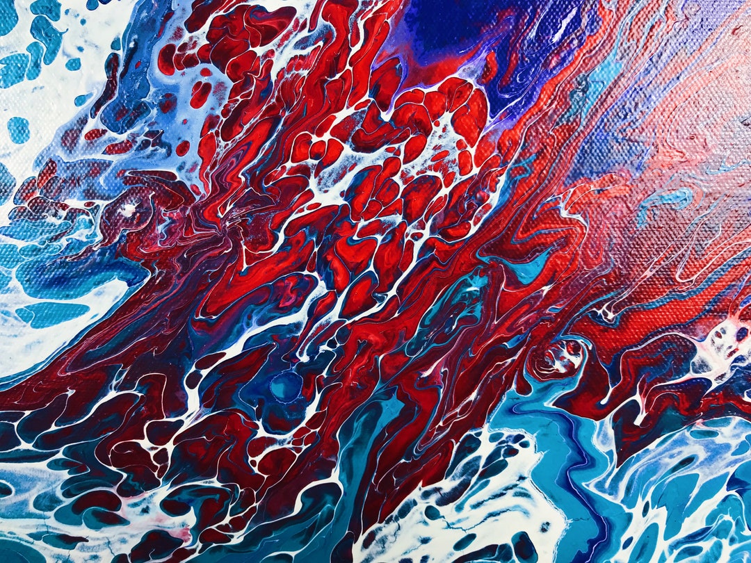 ASTRO: Original Fluid Pour Art, FREE Shipping, 12"x16" Gallery Wrapped ...