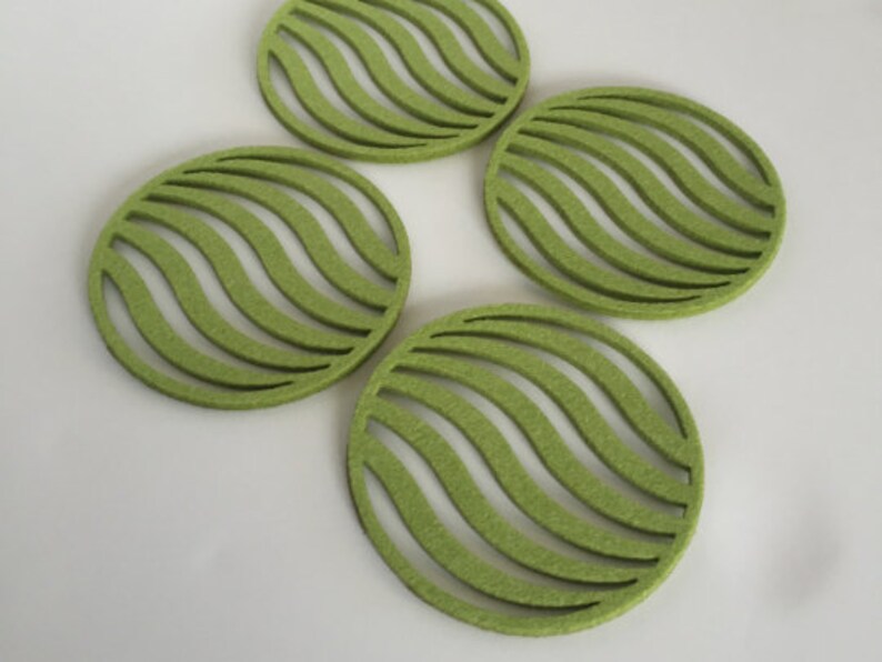 Coasters - Drink Coasters - Cool Coasters - Waves Coasters, Lime Green ...
