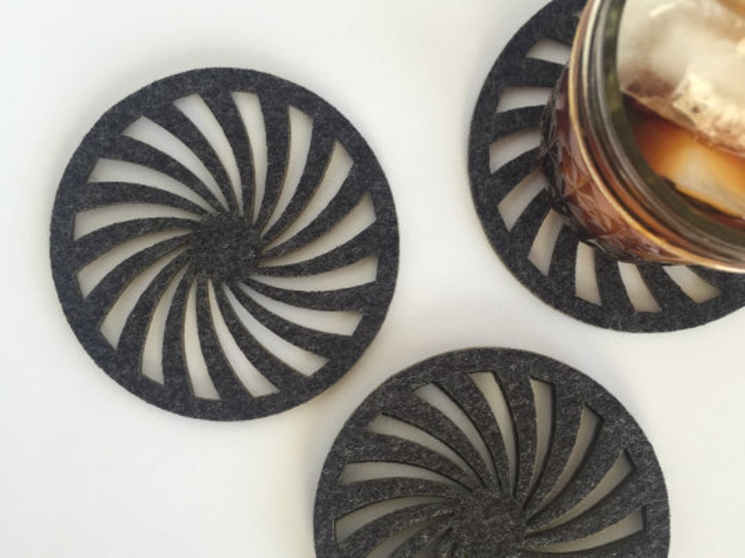 Felt Coasters, Drink Coasters, Wool Felt Coasters, Minimalist, Modern ...