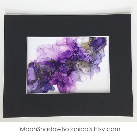 PURPLE POWER Alcohol Ink Art With Mat Artist Signed Original - Etsy