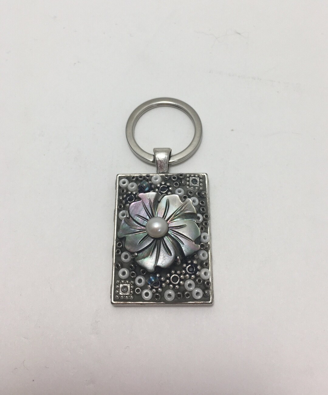 MOSAIC FLOWER Key Ring, Mosaic Key Ring, Key Fob, Mosaic Key Ring ...