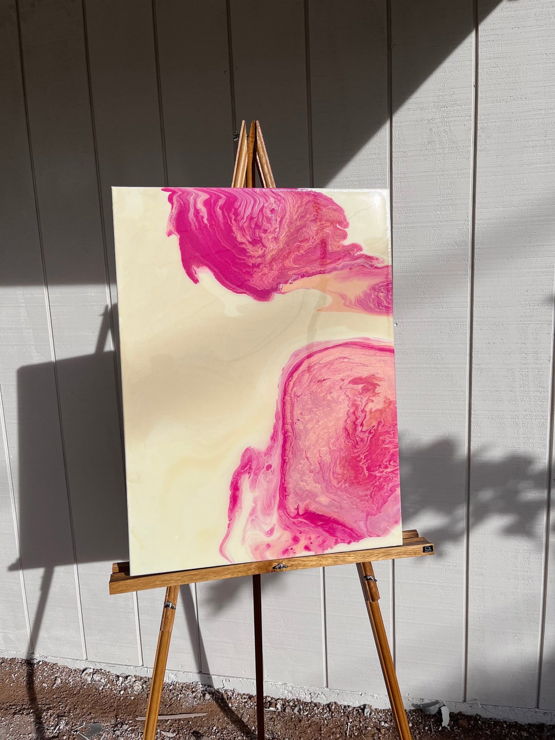 Pink Resin Acrylic Pour Painting 18x24 (2/2 Set) - Etsy