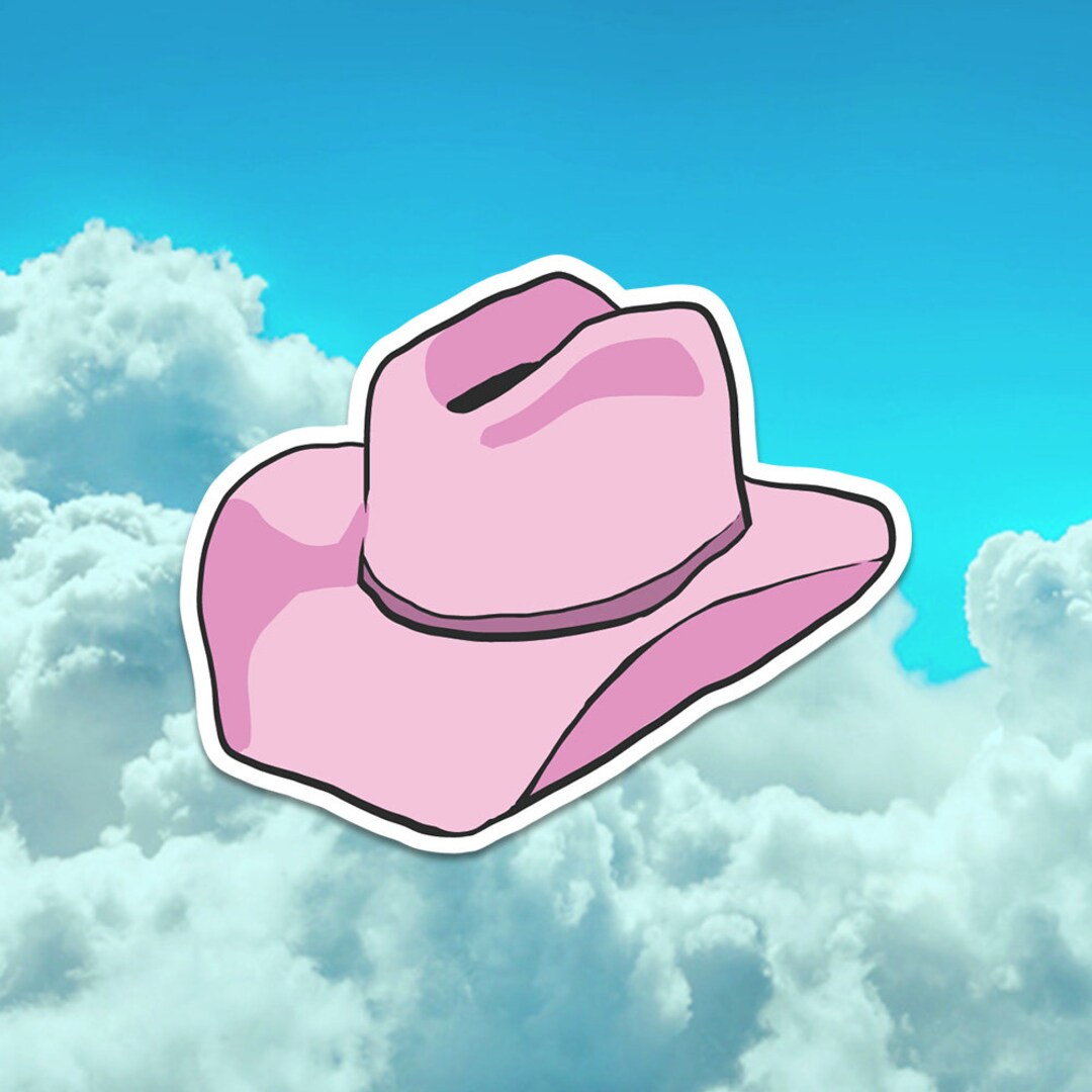 Pink Cowboy Hat Western Sticker - Etsy
