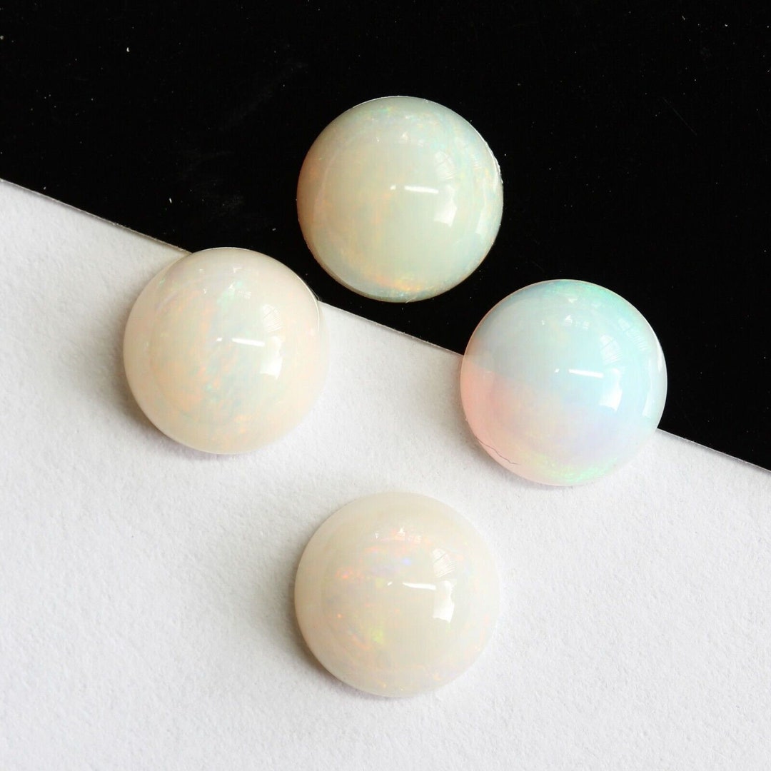 6mm Round Set 4 Australian Light Opals Natural Solid Loose Unset Stone ...
