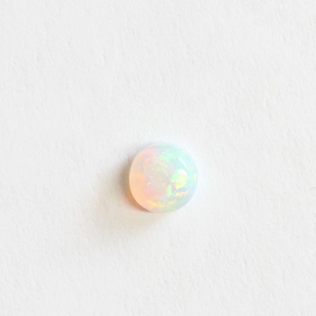 0.32ct 4.3mm Round Australian Opal Natural Solid White / Light Opal ...