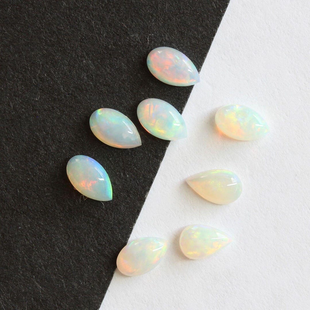 Pear 5 X 3mm Set of 8 Australian Light Opals Natural Solid Loose Unset ...