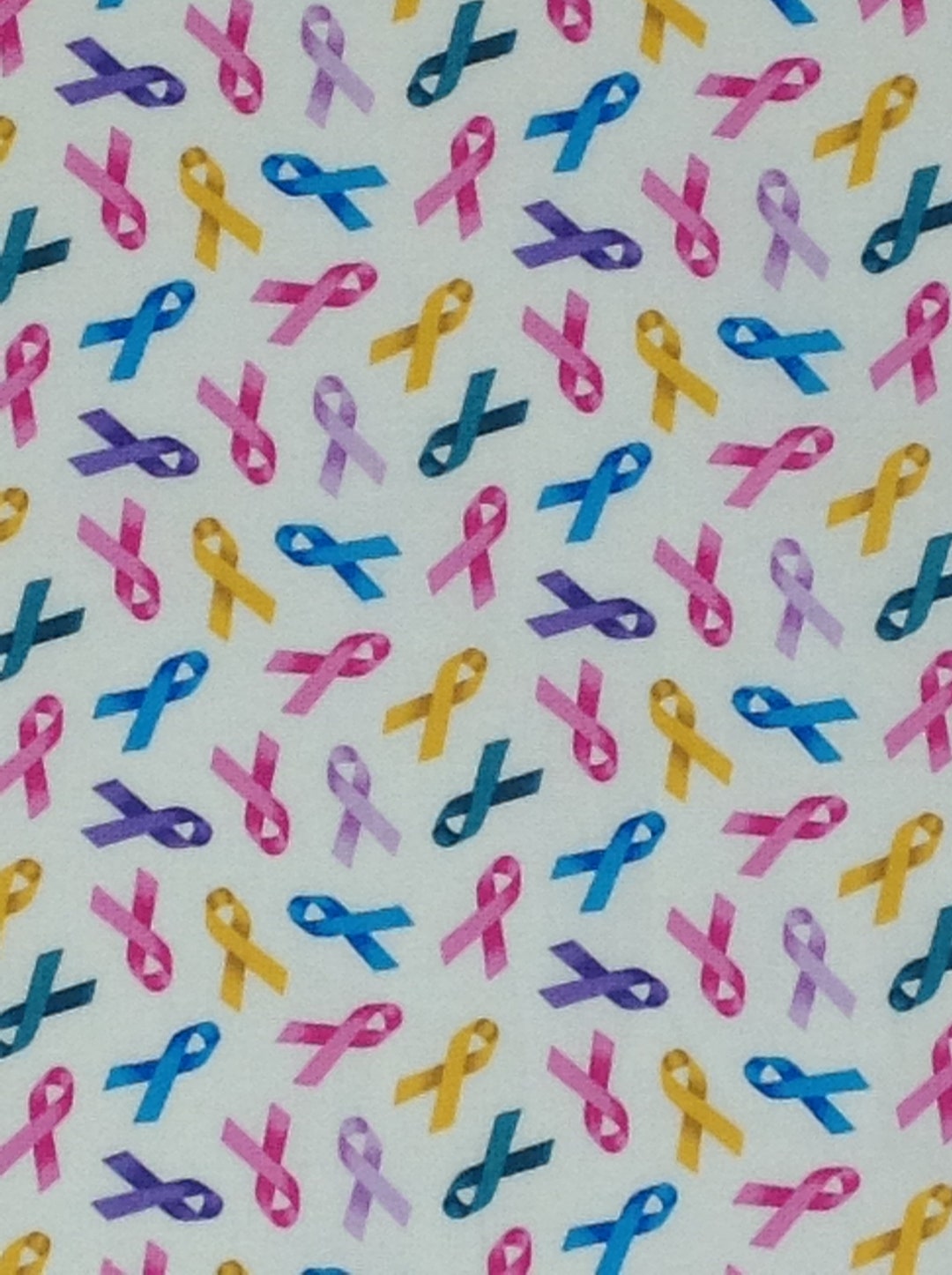 Cancer Awareness White Multi Color Cancer Ribbons by Elizabeth's Studio ...
