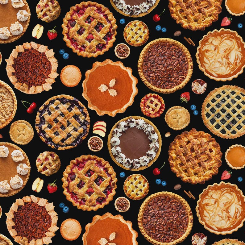 Pies, Kitchen Fabric, Favorite Foods Pies From Elizabeth Studios #718 E ...