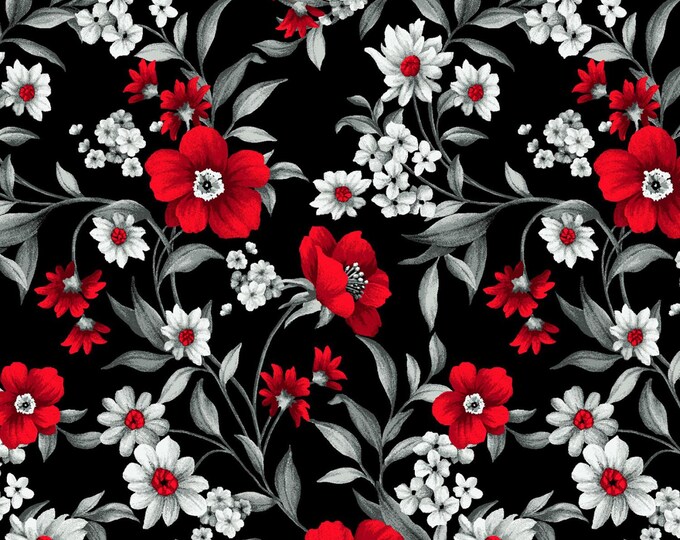 Scarlet Days and Nights Collection in Black 3300-99, Sold BTY, by Color ...