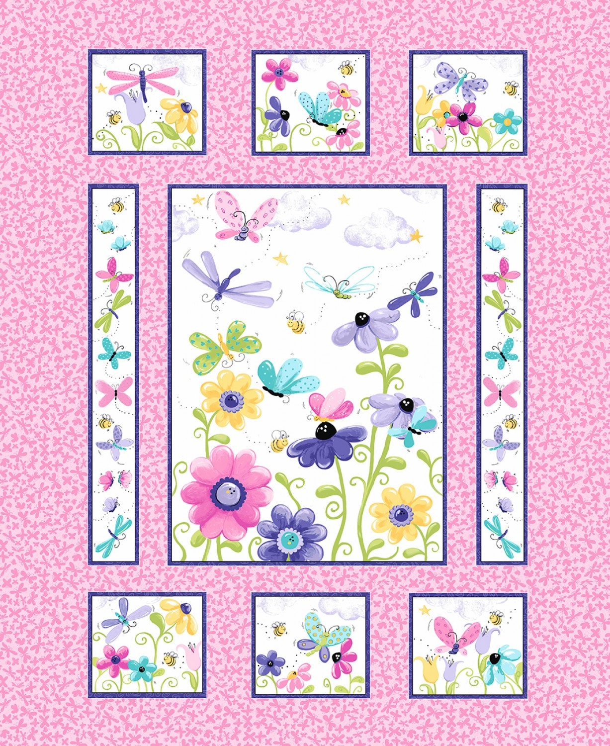 Pink Flutter the Butterfly Baby Quilt Panel - Etsy