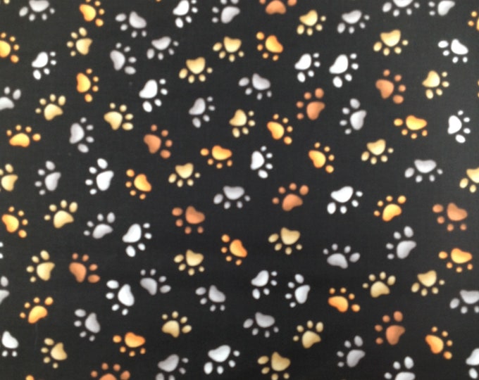 Shades of Brown Paw Prints, Puppy Paws Black by Loralie Designs, 100% ...