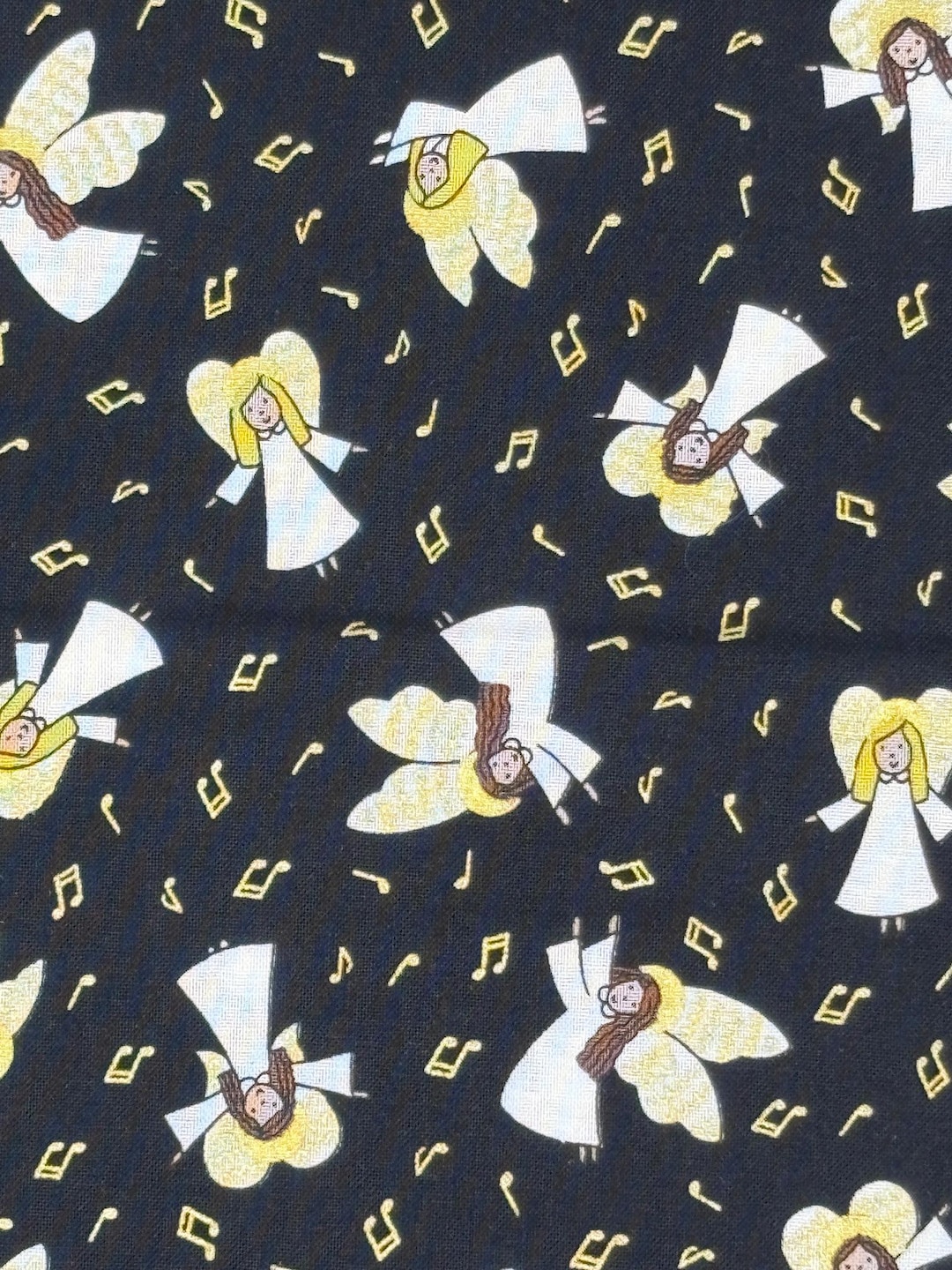 Angels on Black With Gold Metallic Angel Wings and Music Notes, New for ...