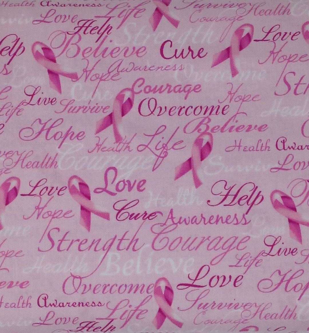 24 EOB Piece Cancer Pink Ribbon Fabric 100% Cotton - Etsy