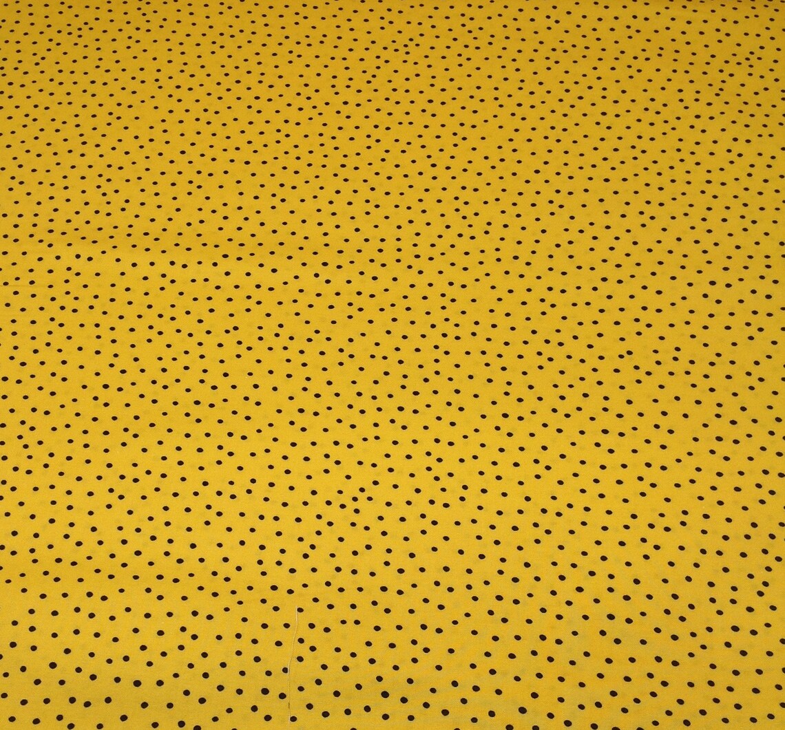 Yellow and Black Dinky Dot Fabric by Loralie Designs Back in - Etsy
