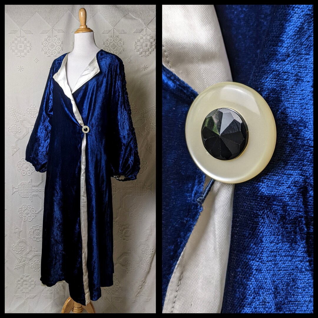 Antique 1930s 1940s Blue Velvet Opera Coat - Etsy