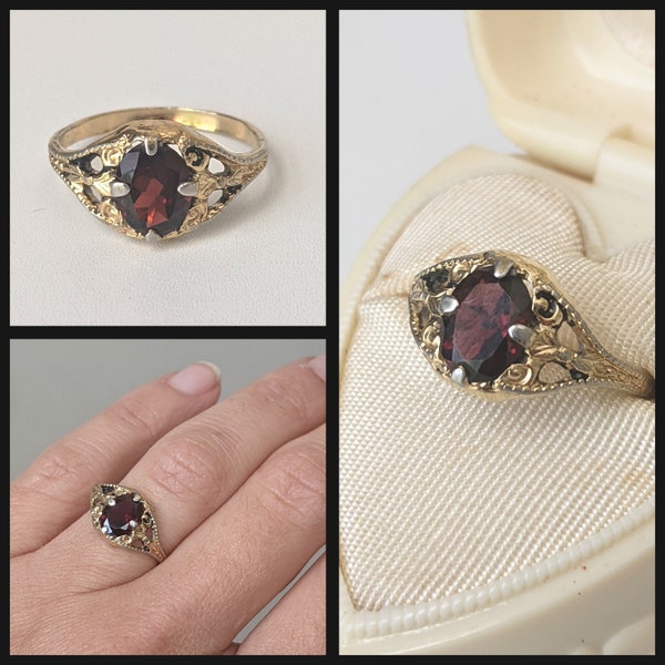 Antique Garnet Ring - Etsy