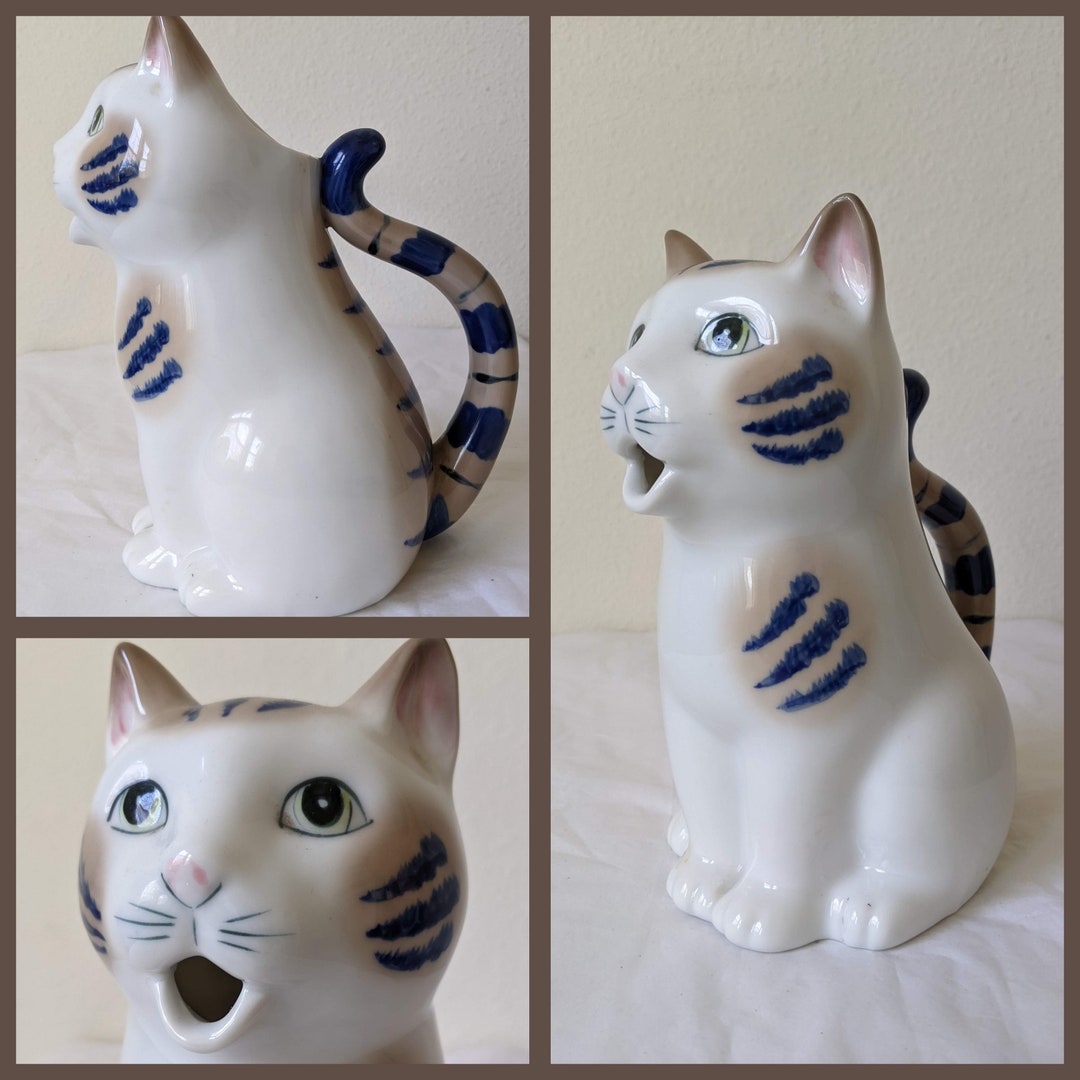 Vintage Henriksen Ceramic Tabby Cat Pitcher Cat Lover Gift - Etsy