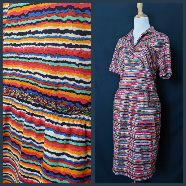 Rainbow Stripe Dress - Etsy