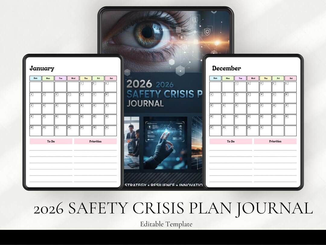 2026 Safety Crisis Plan Journal | Emergency Preparedness Logbook ...