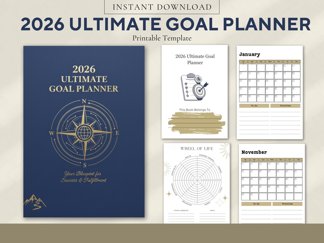 Editable Goal Planner Bundle | SMART Goal Setting Templates |printable ...