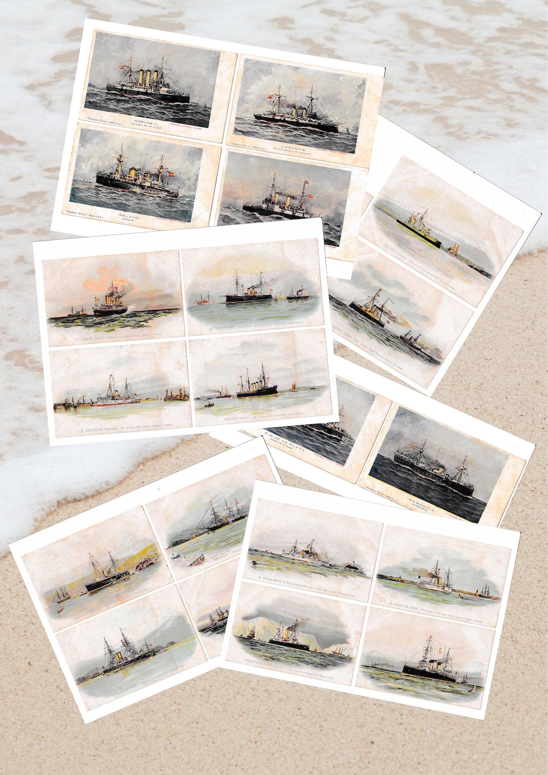 Antique Ships Postcards - 25 Vintage Postcards in PDF - Historical ...