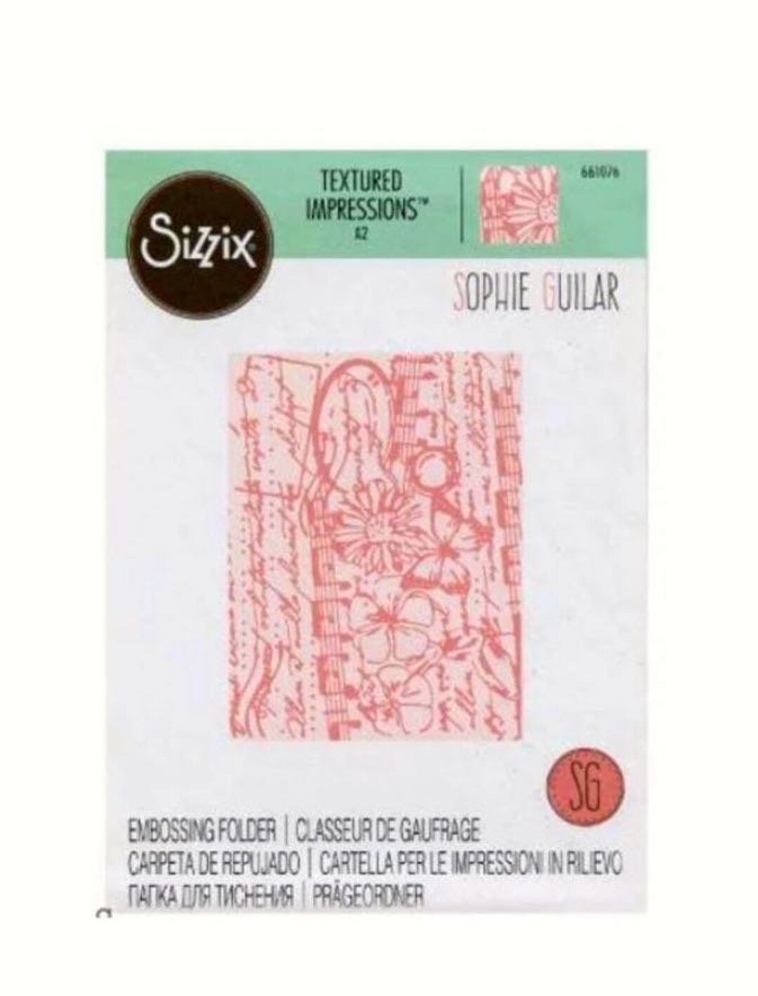 Sizzix A2 Large Textured Impressions Folder - Vintage Texture | Die and ...