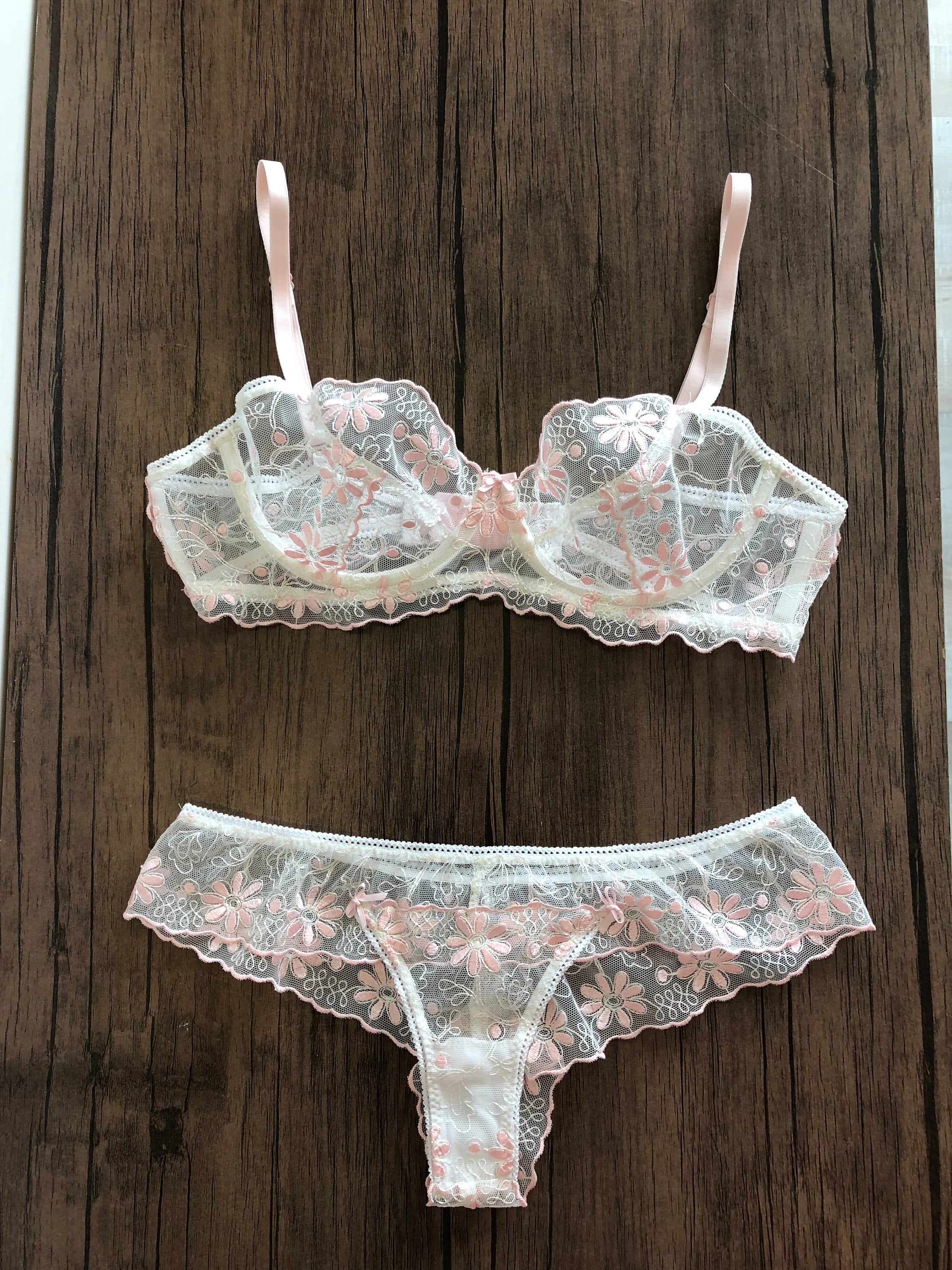 Pink Lingerie Set See Through Lingerie Sexy Lingerie Women's Lingerie ...