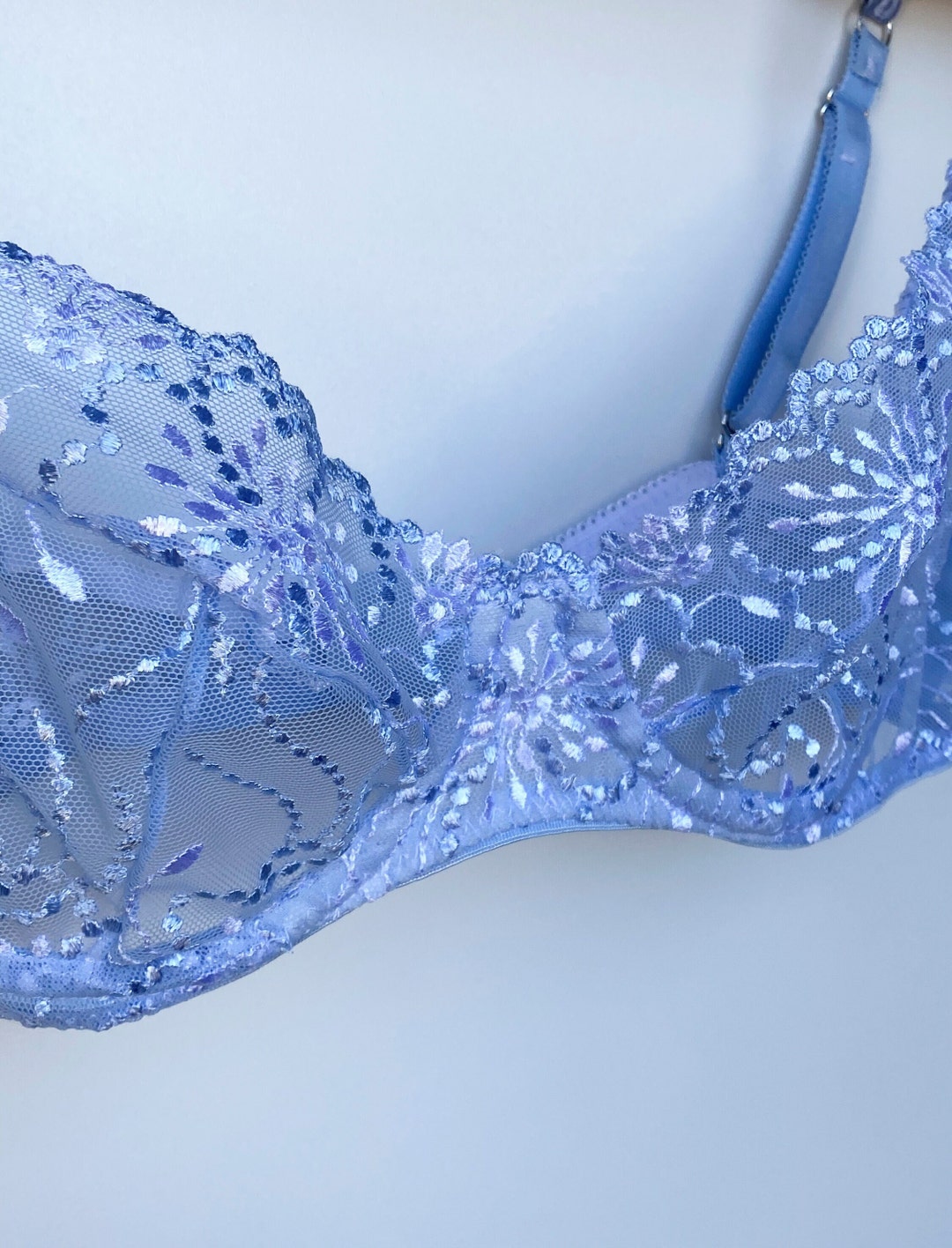 Light Blue Bra Lace Bra Sheer Bra Sexy Bra See Through Bra Erotic Bra Mesh Bra Womens Lingerie