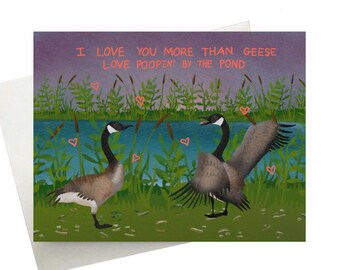 Silly Goose Greeting Card - Etsy
