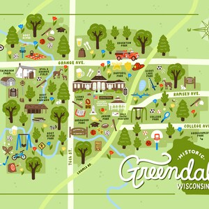 GREENDALE, WI Map - Etsy